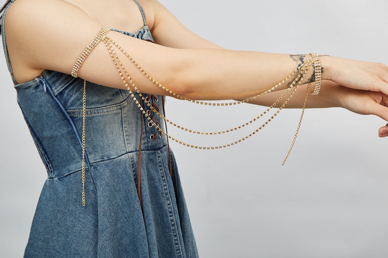 Arm Chain,arm Bracelet,boho Wedding Arm Band Jewelry,layered Arm ...