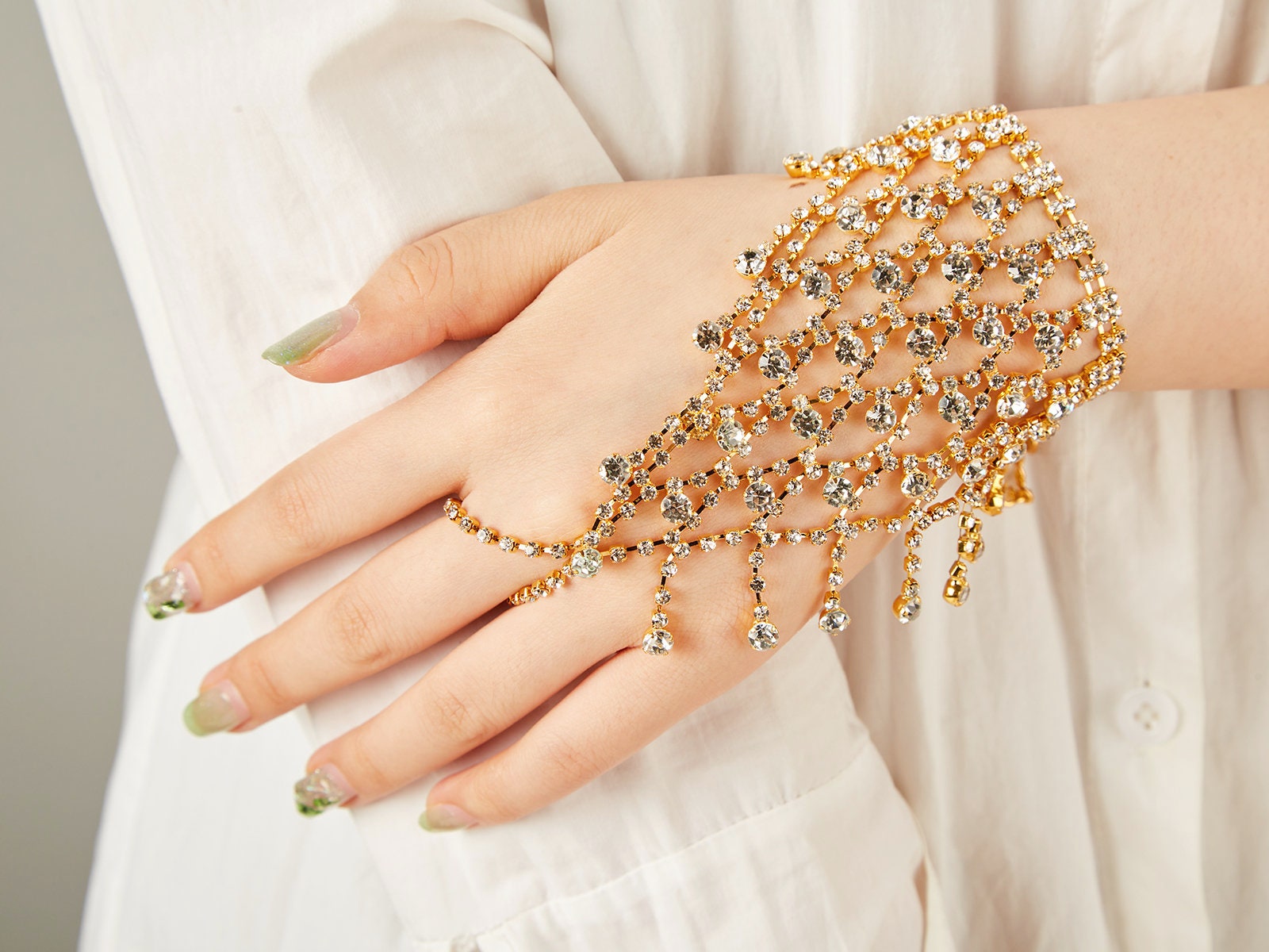 Hand Chain Bracelet,ring Bracelet,hand Finger Bracelet,chain Ring ...