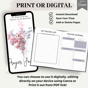 Printable Prayer Journal Digital, Daily Devotional, Reflection Pages ...