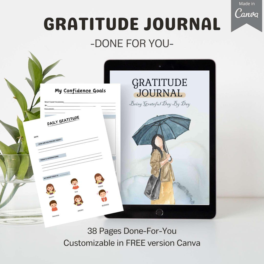 Daily Gratitude Journal Printable | Mindfulness Self-care Reflection ...