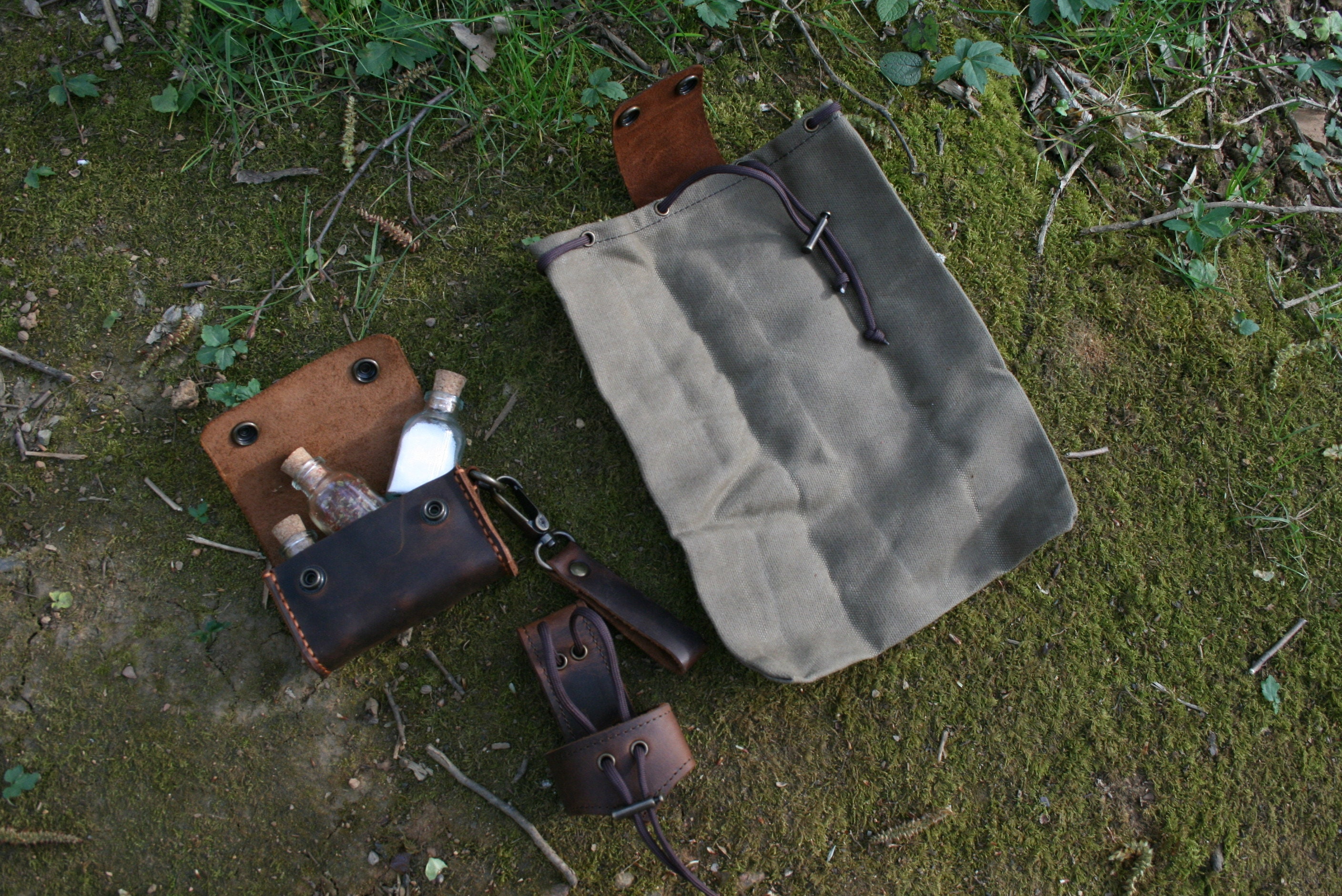 Bushcraft Leather Equipment Set,leather Camping Products,leather Axe ...