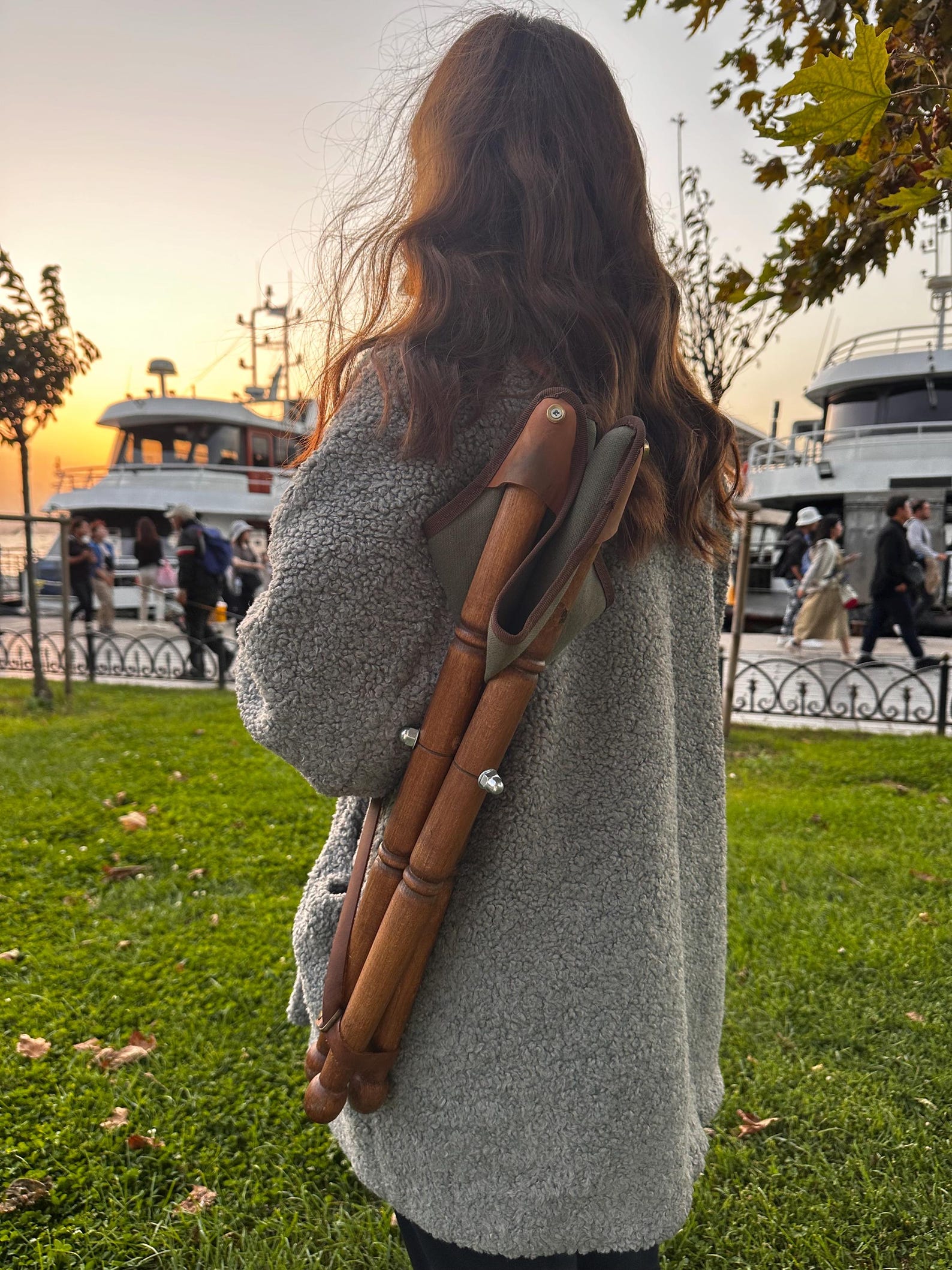 Leather-canvas Camp Stool, Bushcraft Stool,tripod Stool, Outdoor ...