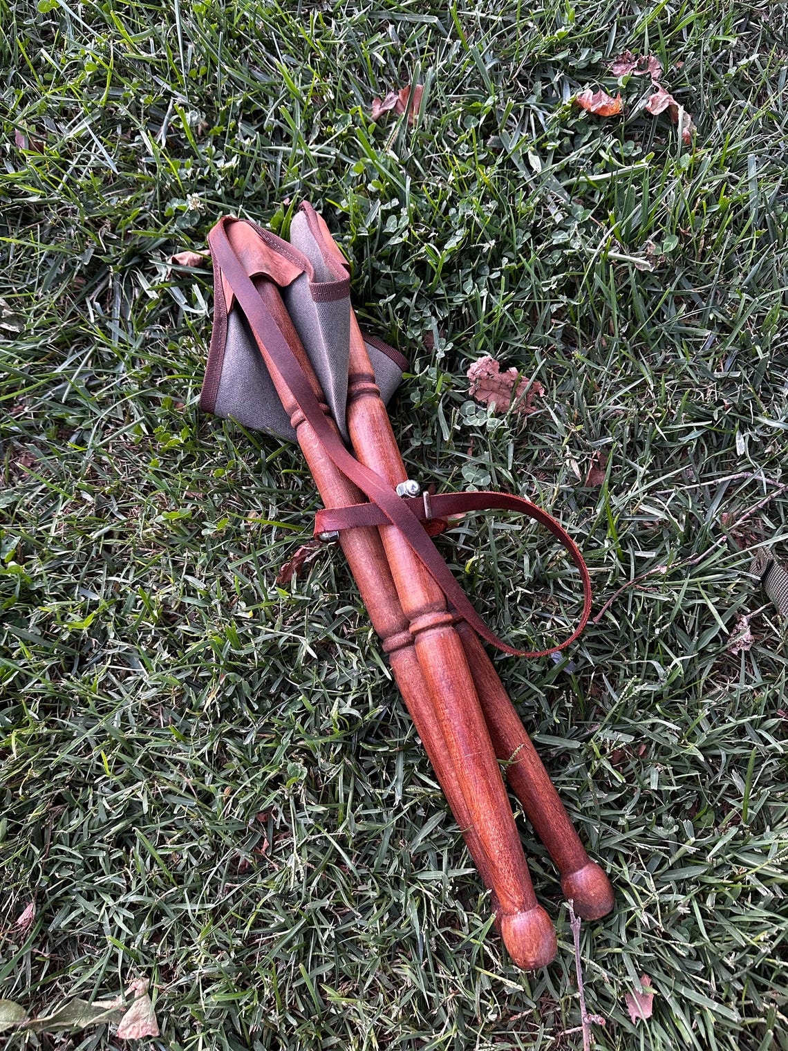 Leather-canvas Camp Stool, Bushcraft Stool,tripod Stool, Outdoor ...