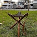 Leather-canvas Camp Stool, Bushcraft Stool,tripod Stool, Outdoor ...