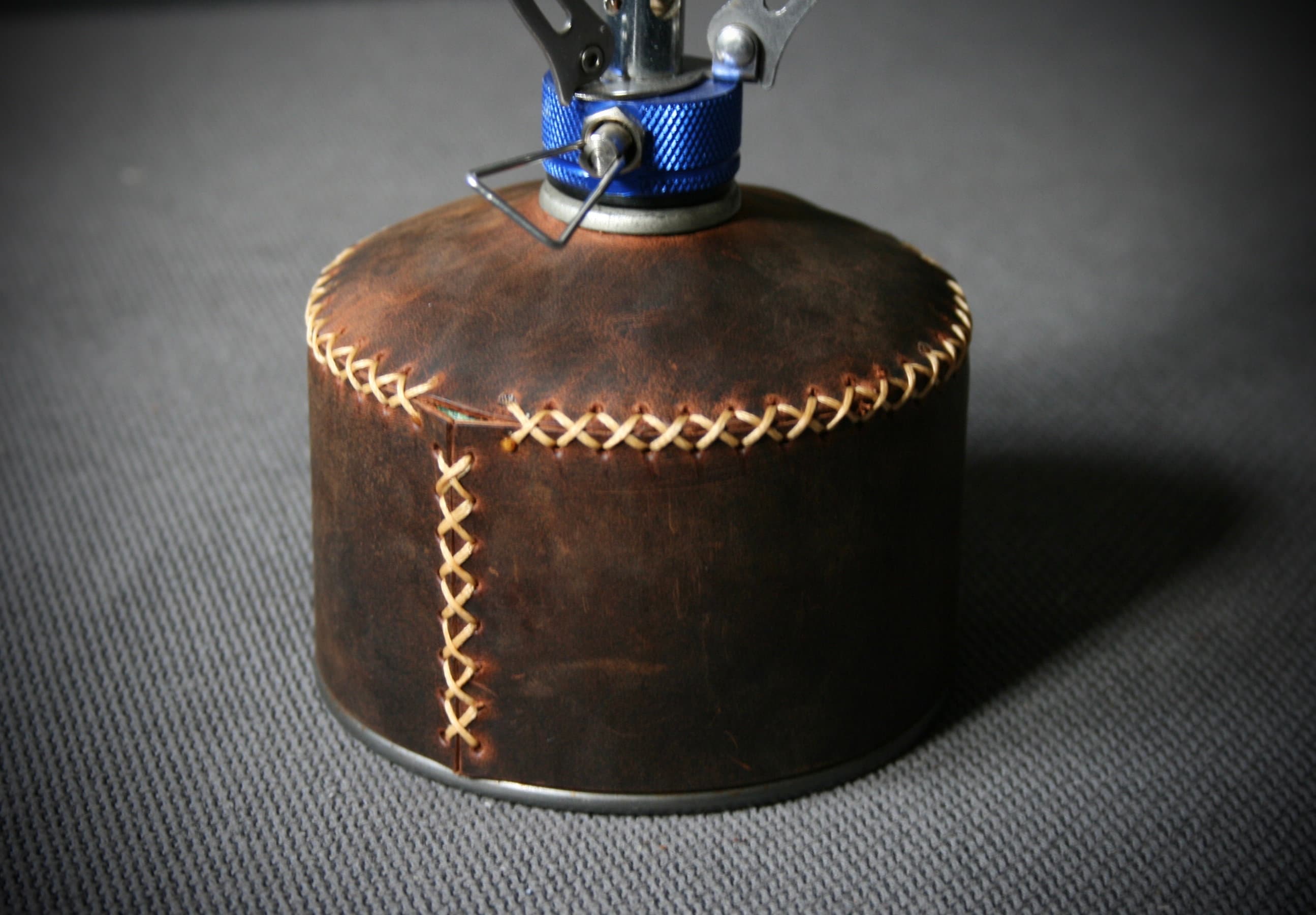 Leather Camping Stove Case, Leather Gas Canister Protector, Bushcraft ...