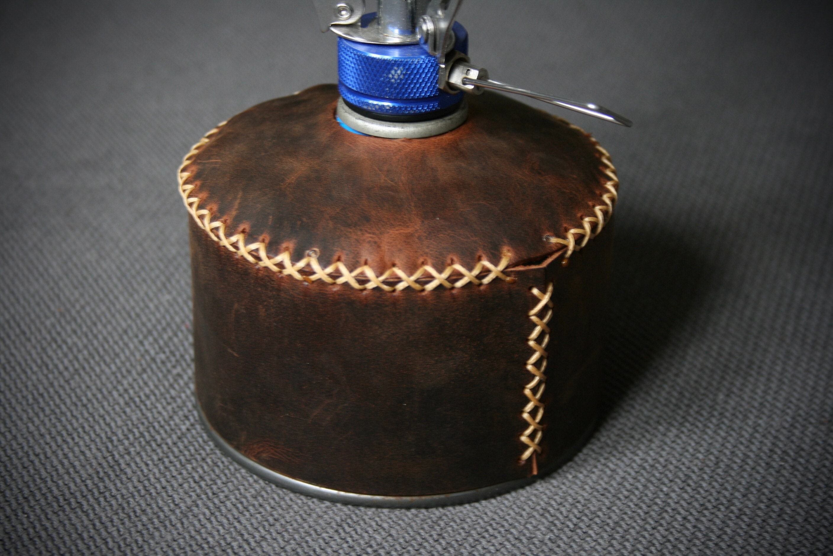 Leather Camping Stove Case, Leather Gas Canister Protector, Bushcraft ...