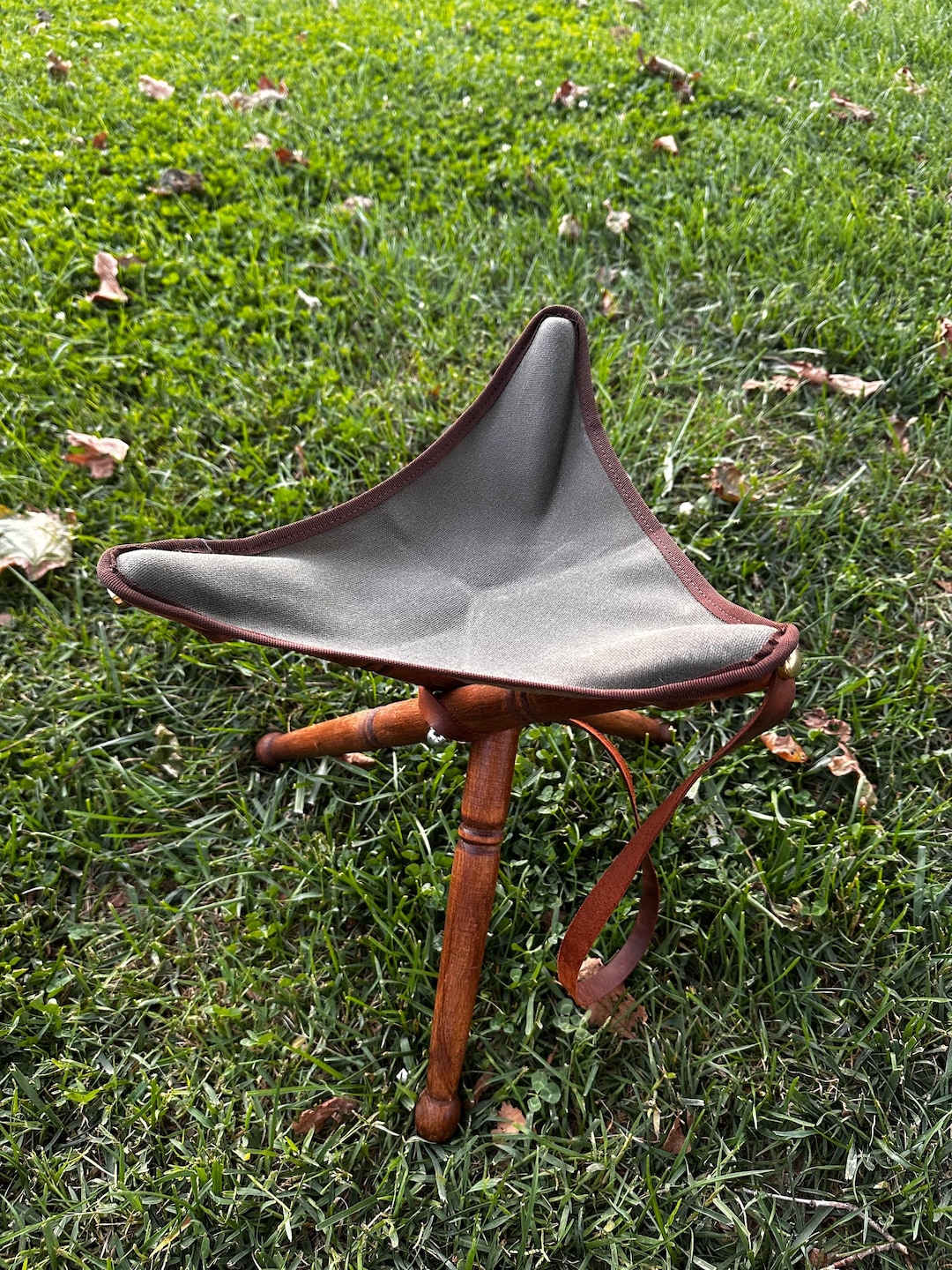 Leather-canvas Camp Stool, Bushcraft Stool,tripod Stool, Outdoor Furniture,bushcraft Gear, Gift ...