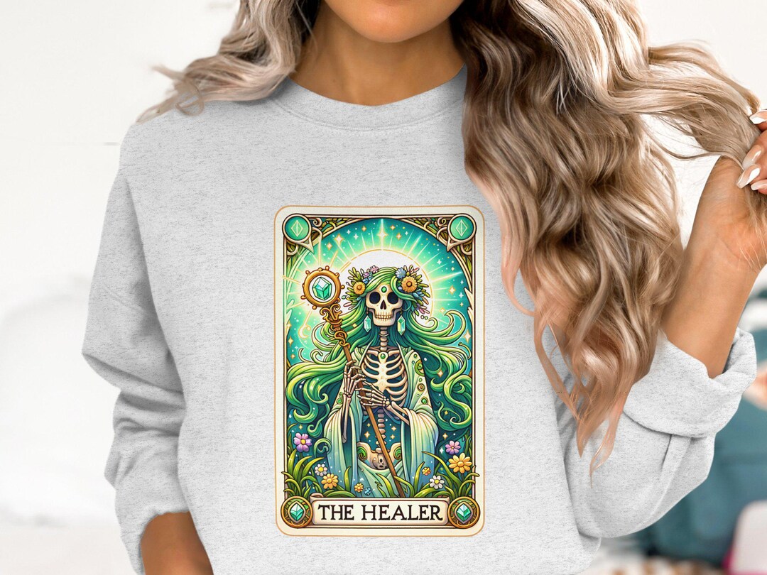 The Healer Funny Tarot Card PNG - Cute Skeleton Sublimation Design for ...
