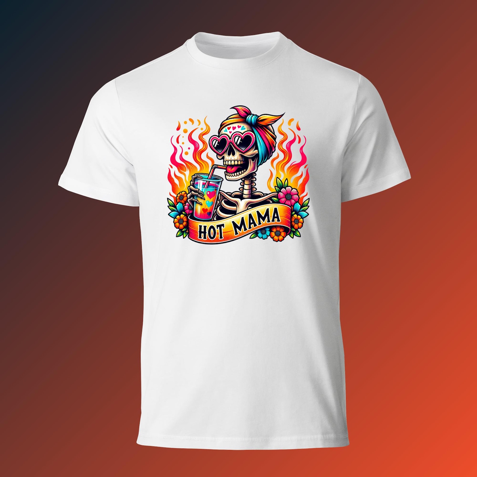 Hot Mama Skeleton PNG Clipart for T-shirt, Tumbler Wrap, Wall Art ...