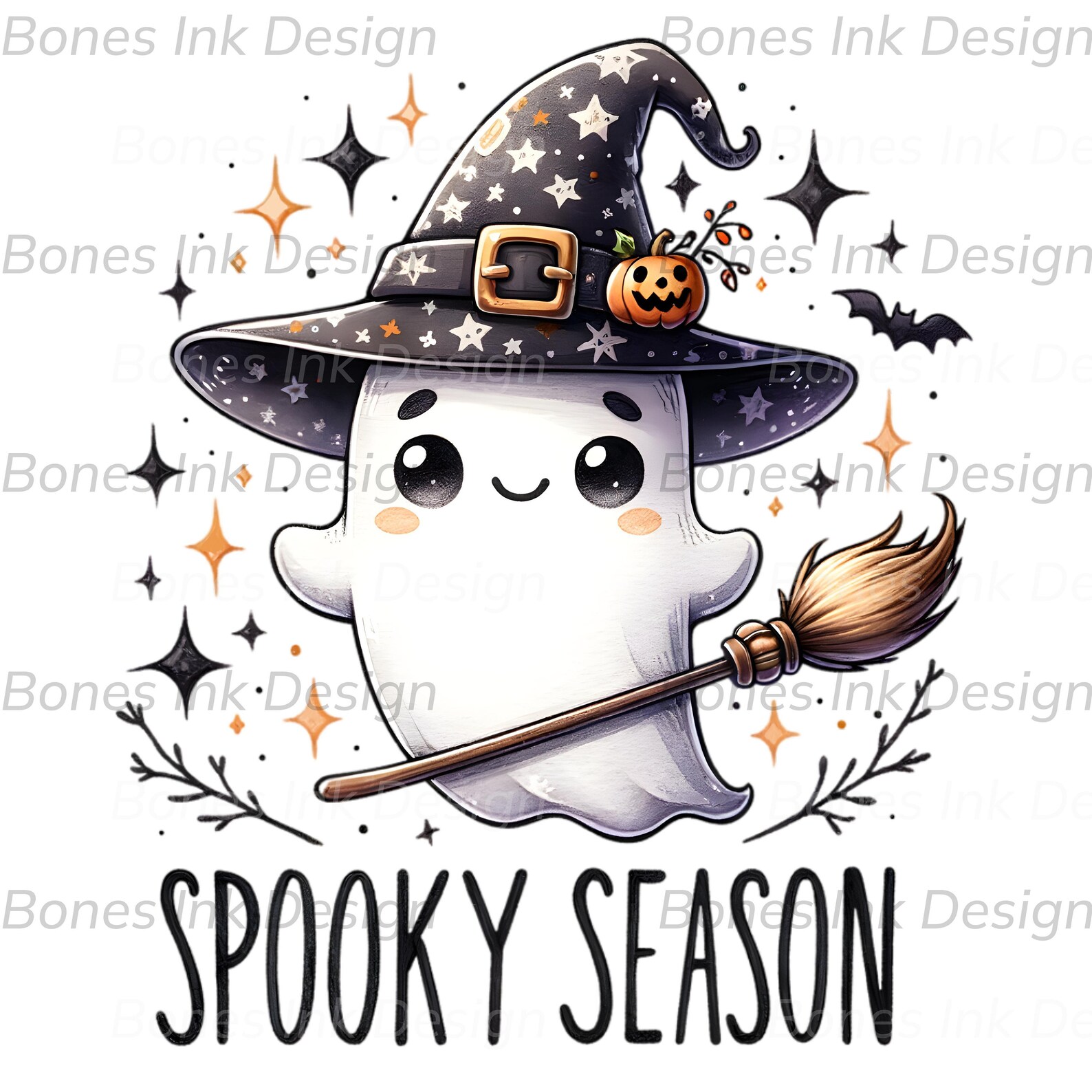 Cute Ghost Witch Hat Spooky Season PNG Clipart , Halloween Spooky Vibes ...
