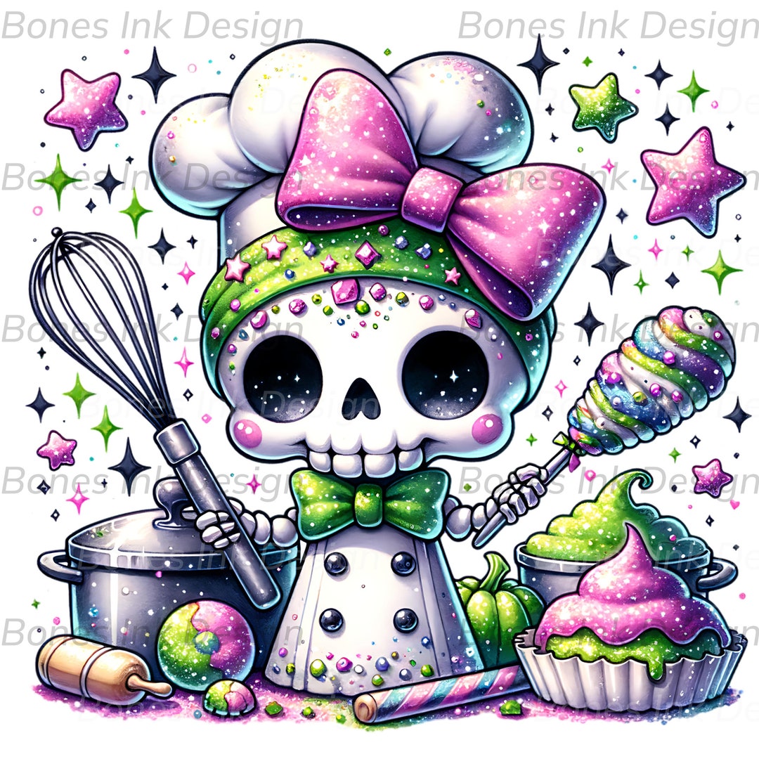 Halloween Sugar Skeleton Chef PNG Clipart for T-shirt Design ...