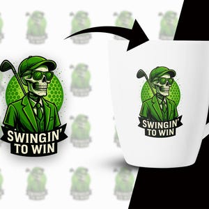Skeleton Golf PNG, Swingin’ to Win Design, Sports Lovers Gift, Golfing ...