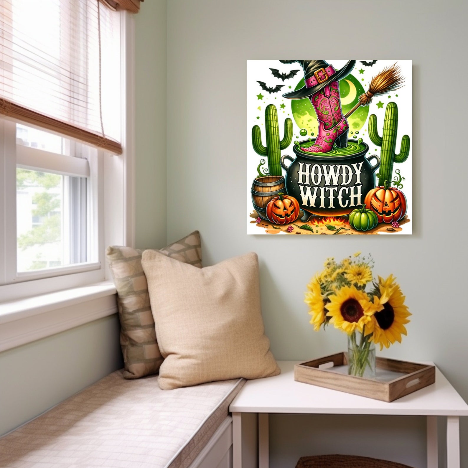 Whimsical Halloween Cowboy Witch Clipart for T-shirt Design and ...