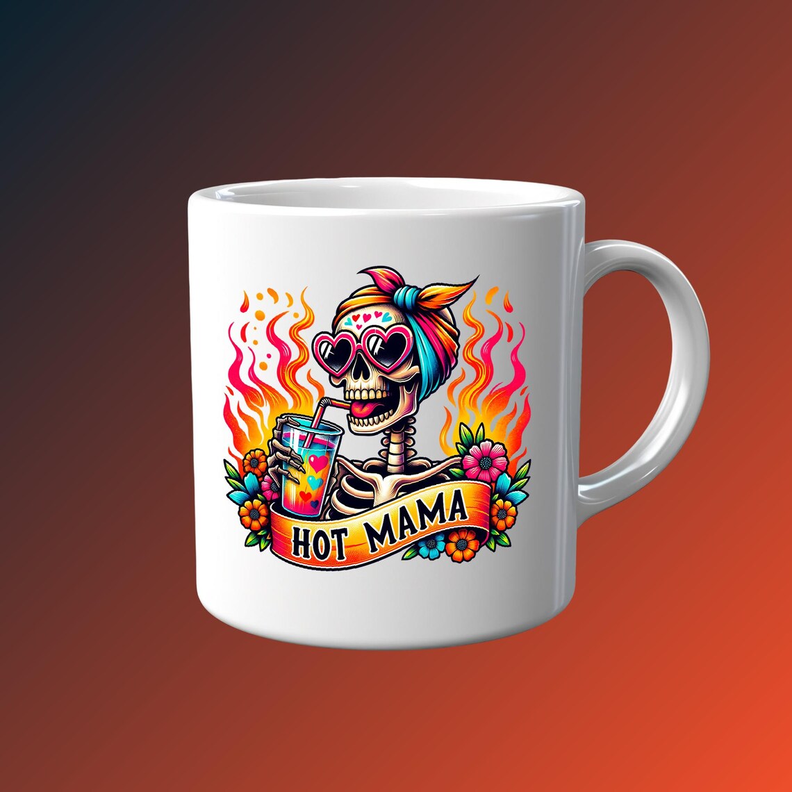 Hot Mama Skeleton PNG Clipart for T-shirt, Tumbler Wrap, Wall Art ...