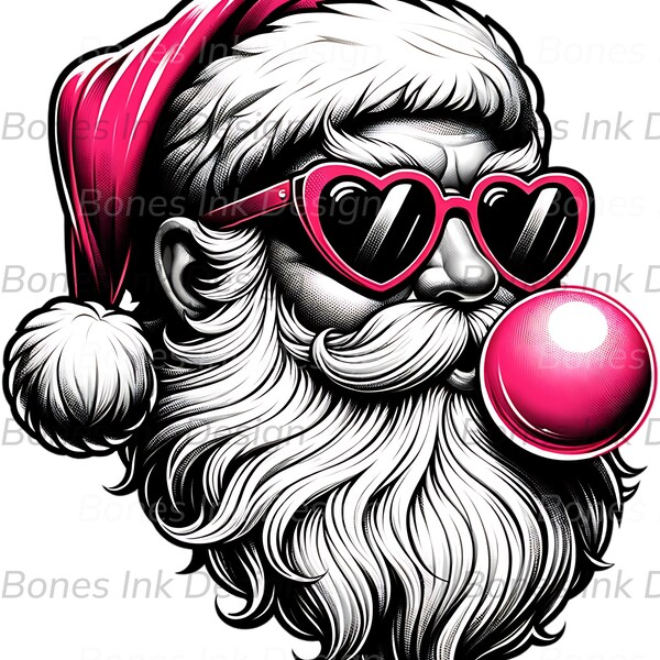 Bubble Gum Santa Png - Etsy