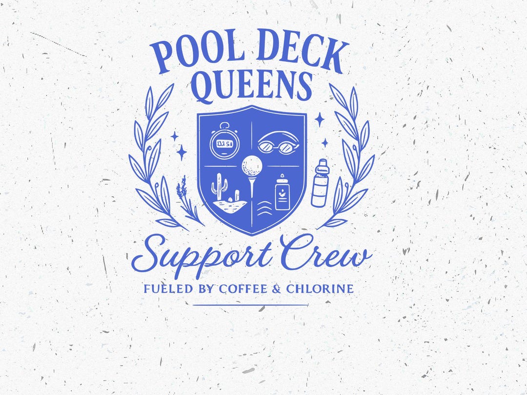 Pool Deck Queens Vintage Clipart PNG SVG, Support Crew Design, Funny ...