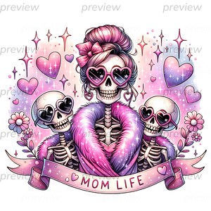 Mom Life PNG, Skeleton Mom Clipart, Mama Leopard Skull Png Sublimation ...