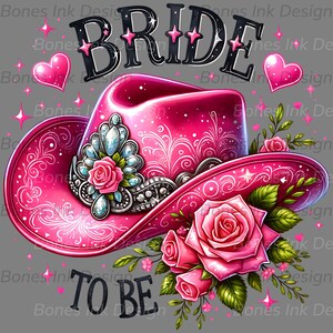 Playful Pink Cowgirl Hat Bride to Be Clipart Western Wedding Hat PNG ...