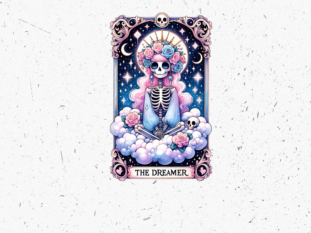 Dreamer Digital, Sublimation Clipart PNG, Skull Tarot Card, Boho ...