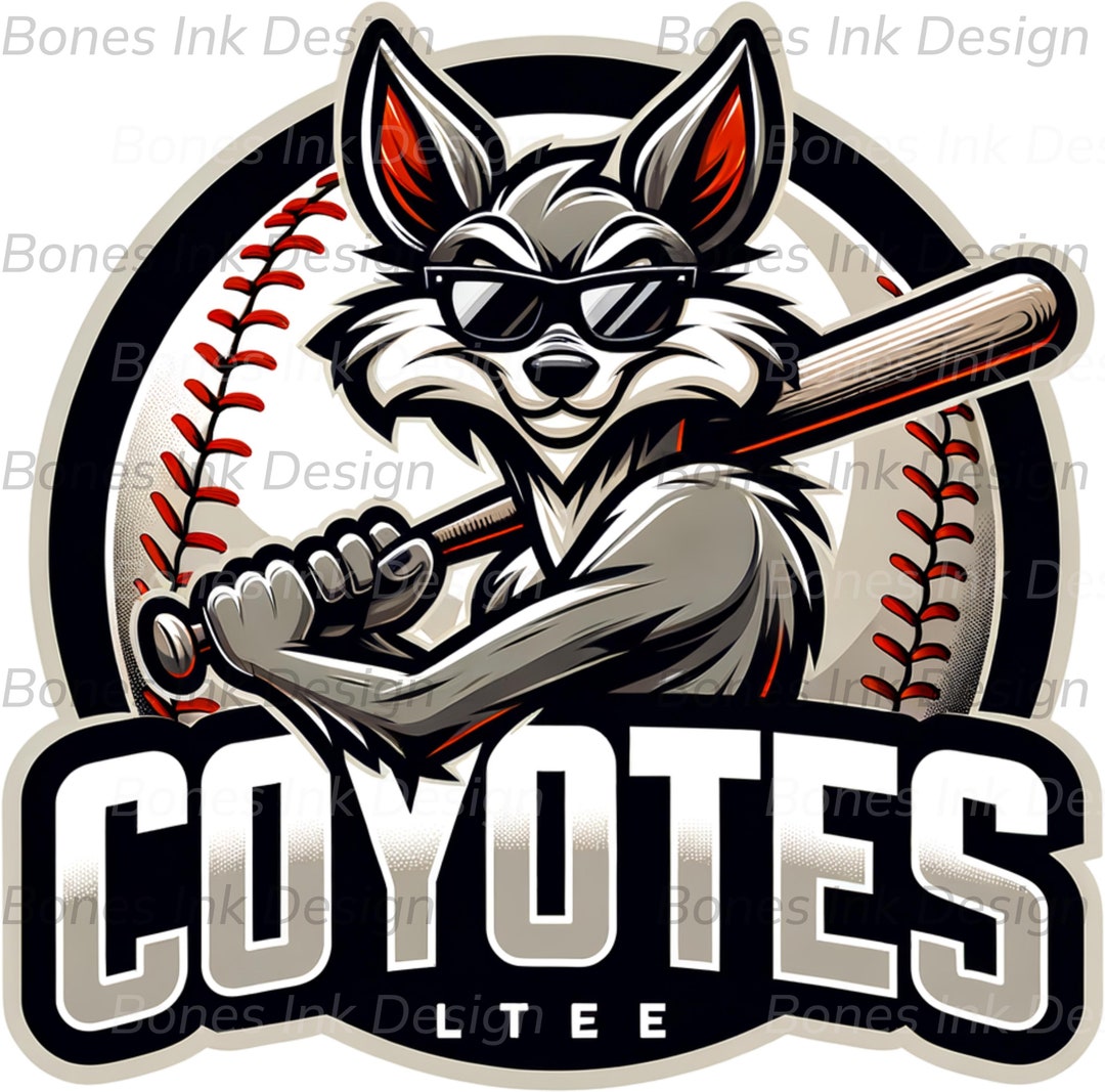 Funny Coyotes Baseball PNG Clipart Sports Team Mascot Sublimation ...