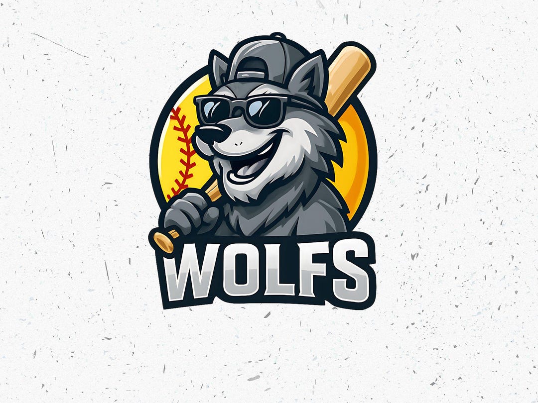 Digital Wolves Sport Team Logo PNG, Cool Baseball Wolf Mascot Clipart ...