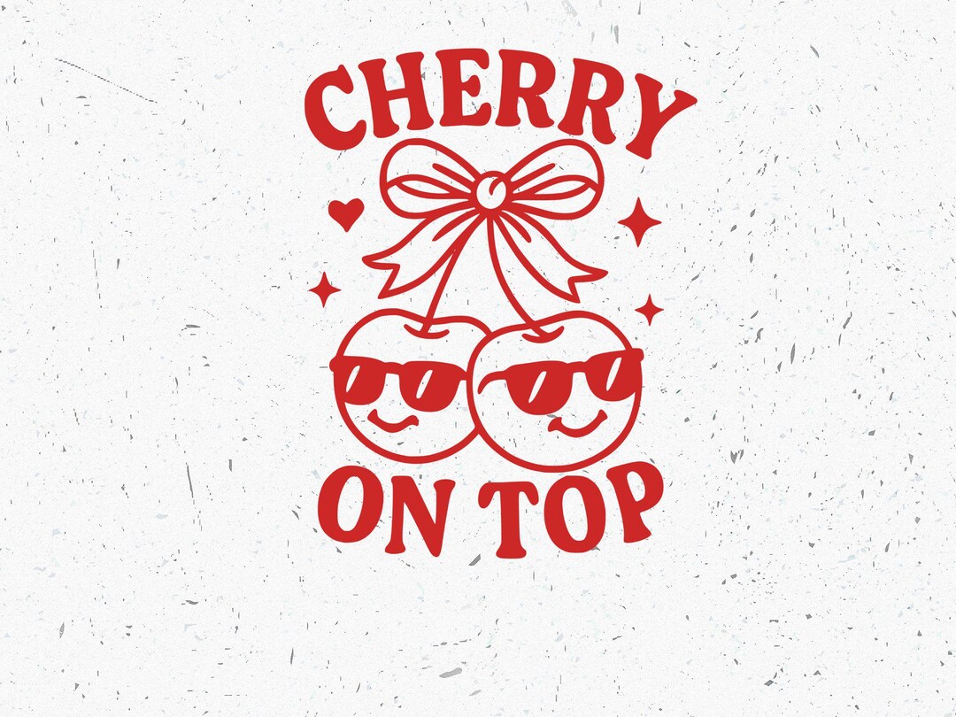 Cherry on Top Digital,clipart Png, Funny Cherry, Retro Cherry, Summer ...