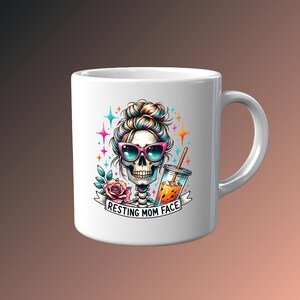 Resting Mom Face PNG Skeleton Girl Clipart - Fun Sublimation DTF File ...