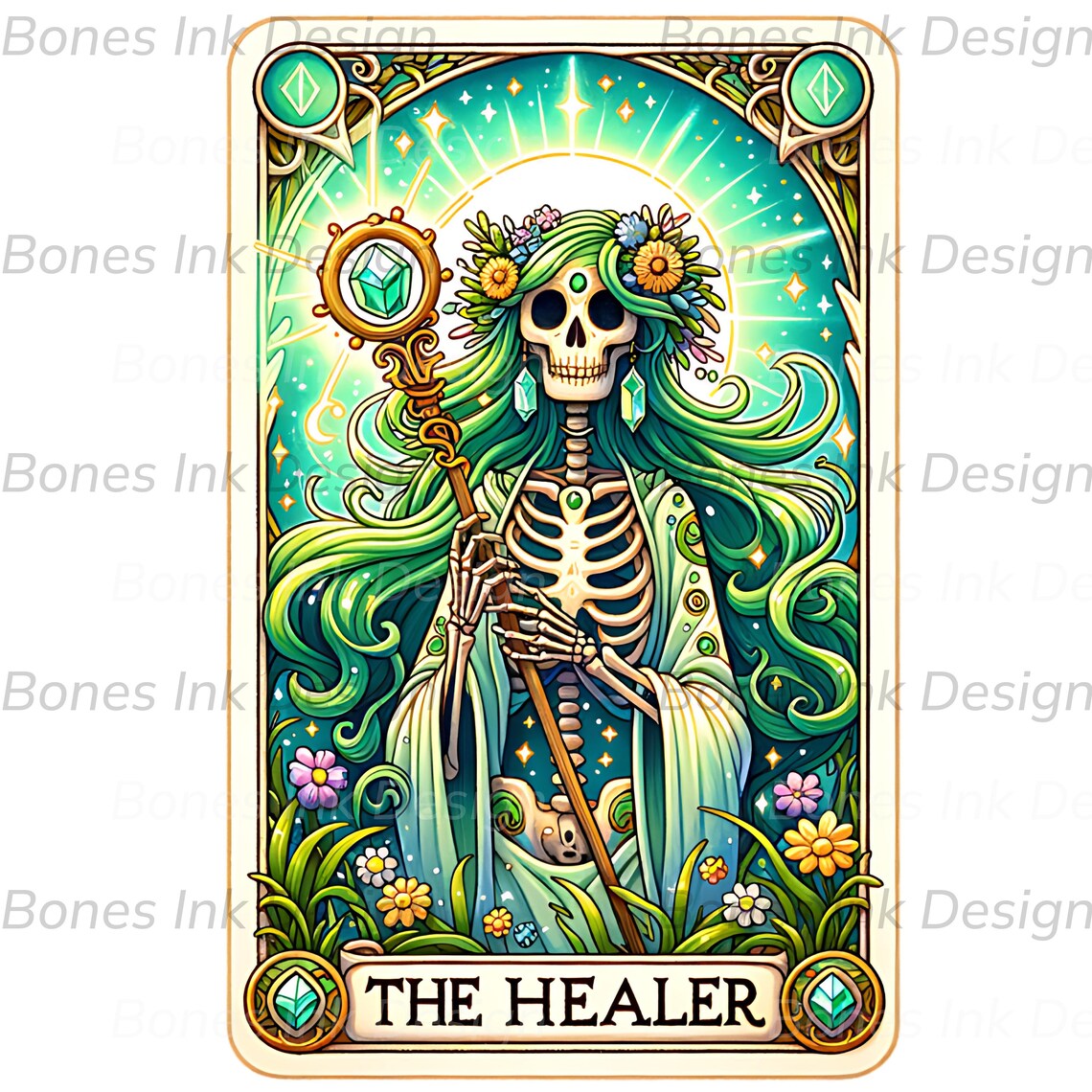 The Healer Funny Tarot Card PNG Cute Skeleton Sublimation Design for T ...