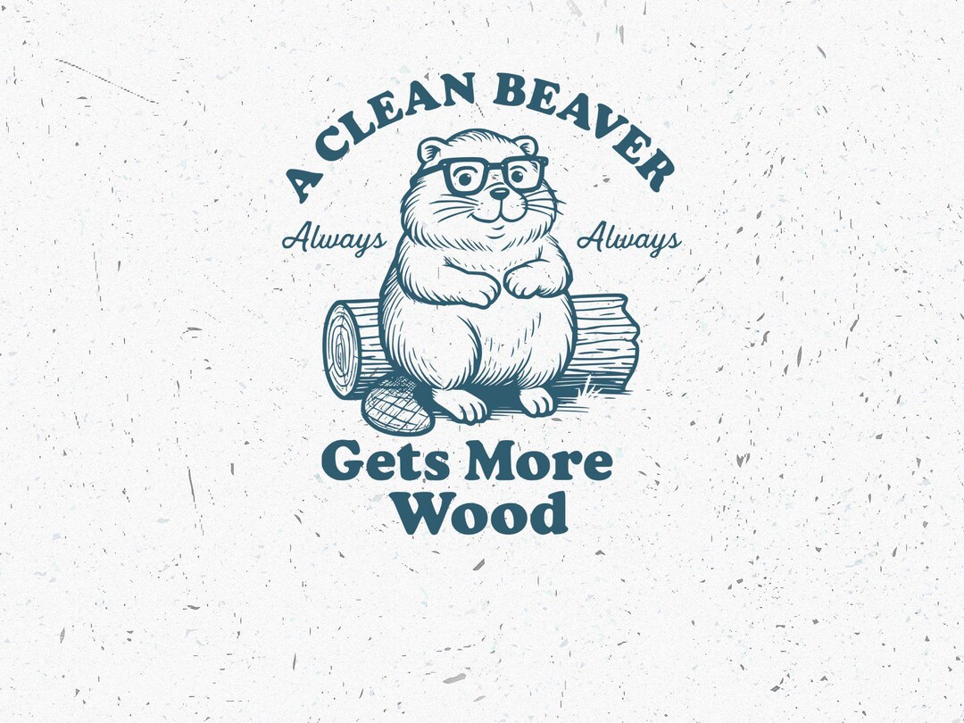 A Clean Beaver Gets More Wood PNG, Funny Beaver Sketch Design, Nerdy ...