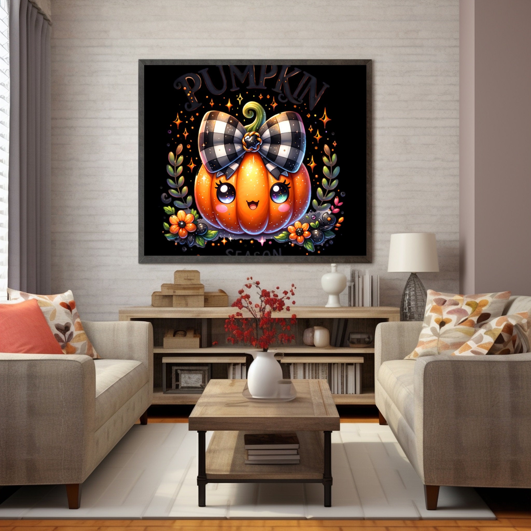 Cute Pumpkin Season Clipart Halloween Party,fall Bow ,instant Download ...