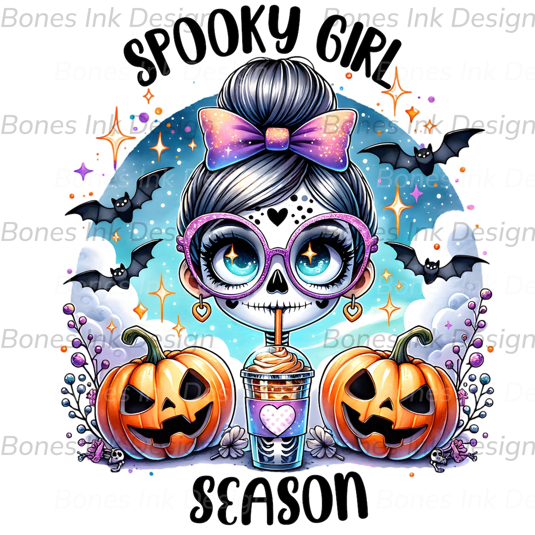 Spooky Girl Season PNG, Spooky Summer Girl PNG, Spooky Summer Clipart ...