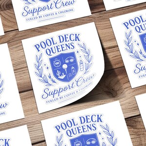 Pool Deck Queens Vintage Clipart PNG SVG, Support Crew Design, Funny ...