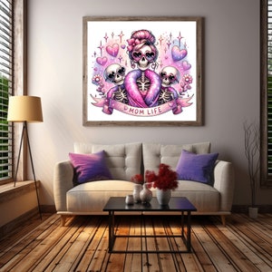 Mom Life PNG, Skeleton Mom Clipart, Mama Leopard Skull Png Sublimation ...