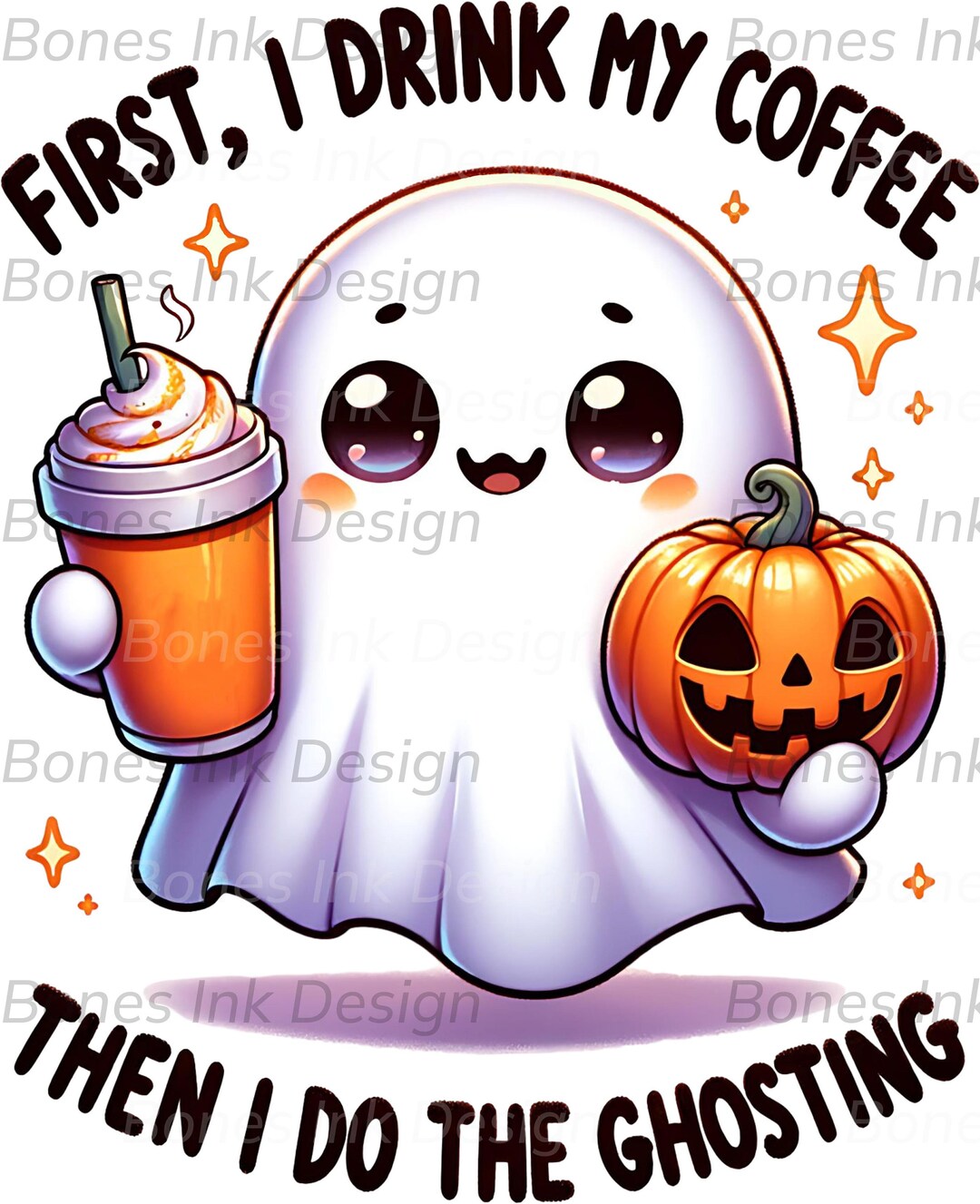 Cute Ghost Coffee PNG Coffee Ghosting Clipart for T-shirt Design and ...