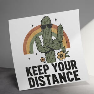 Cactus Digital, Keep Distance Png, Rainbow Clipart, Social Distance Art ...