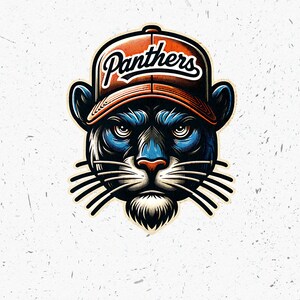 Retro Panther Baseball Team Mascot PNG, Vintage Sports Clipart ...