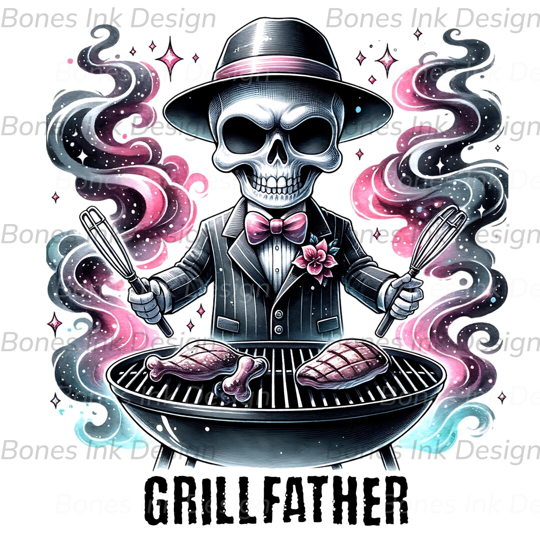 Funny Grill Father PNG, Dad Joke Grillfather Clipart, Snarky Skeleton ...