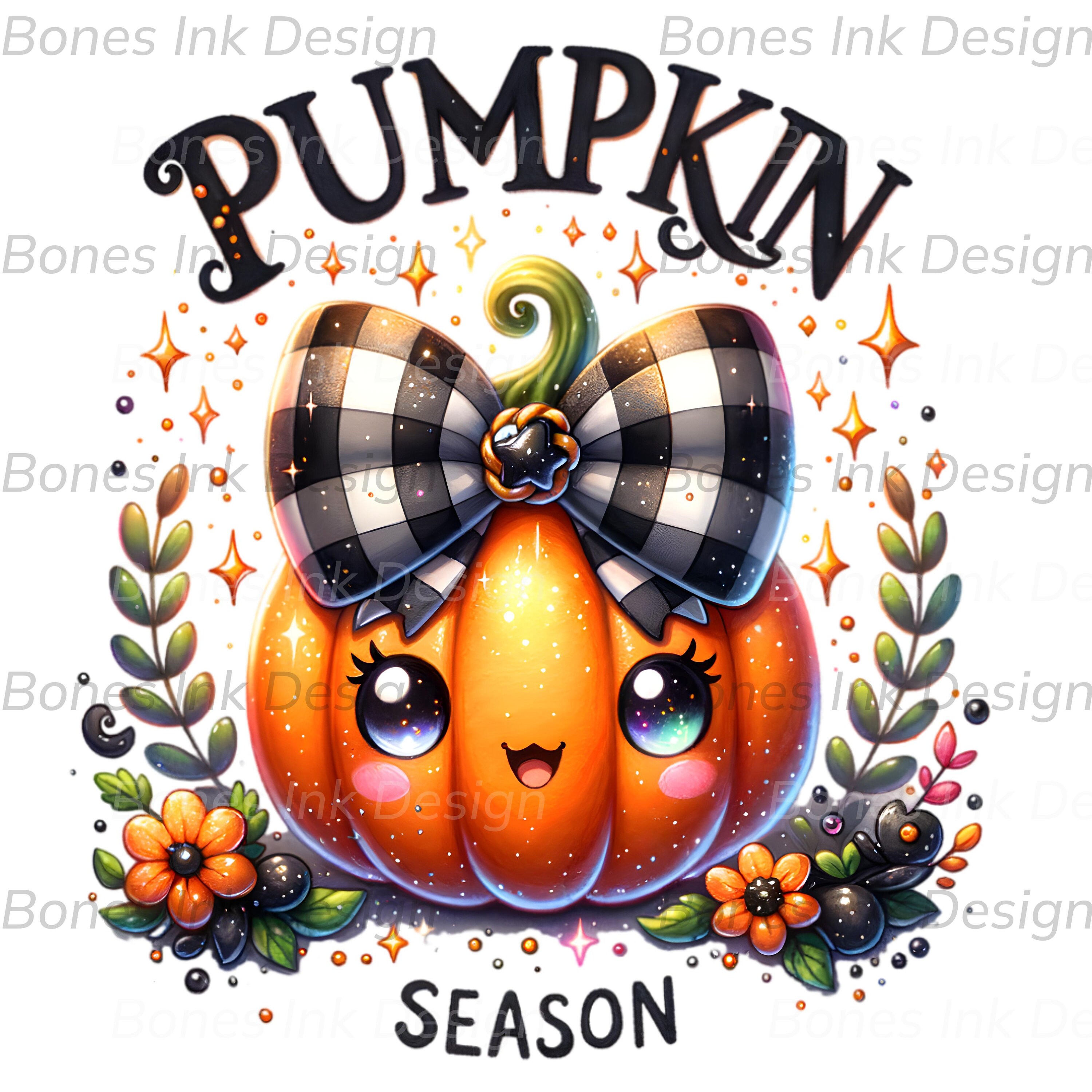 Cute Pumpkin Season Clipart Halloween Party,fall Bow ,instant Download ...