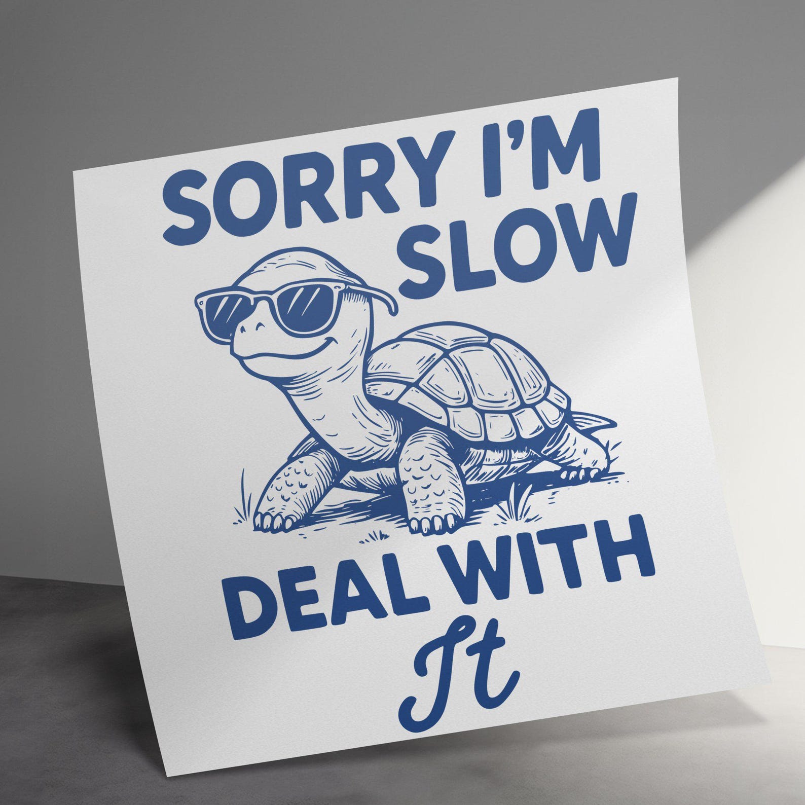 Sorry I'm Slow Clipart, Retro Turtle PNG, Funny SVG Design, Deal With ...