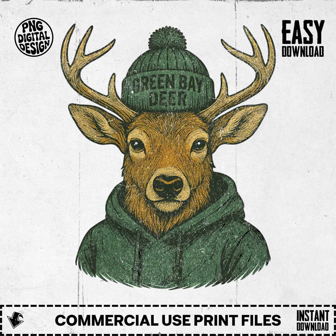 Vintage Mascot Png, Retro Football Png, Green Bay Deer, Team Sport Logo ...