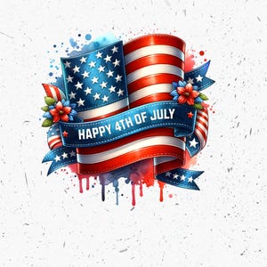 4th of July Clipart PNG, Patriotic T-shirt Design PNG, American Flag ...