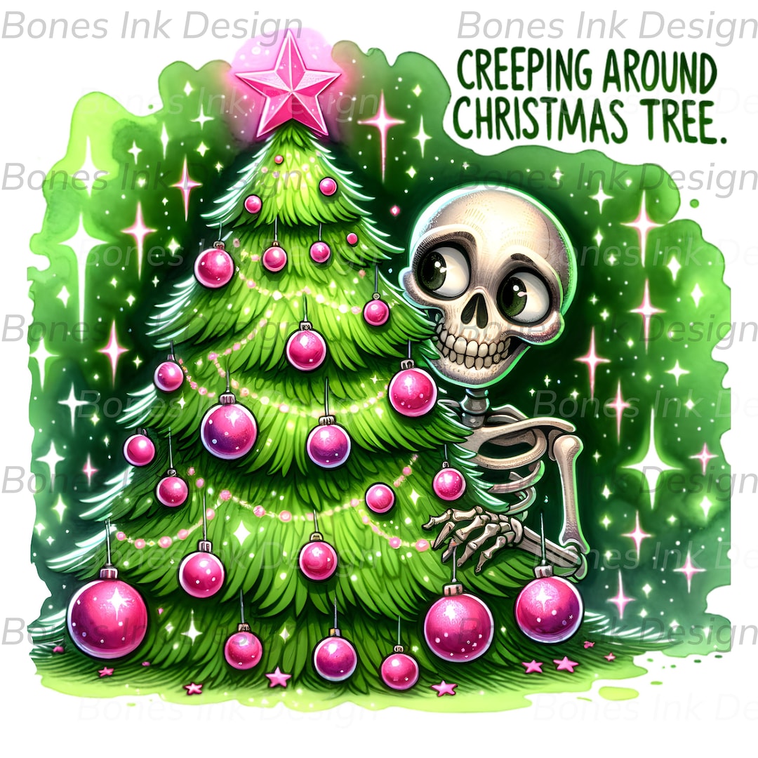 Spooky Christmas Skeleton PNG Clipart , Spooky Christmas Vibes , for T ...