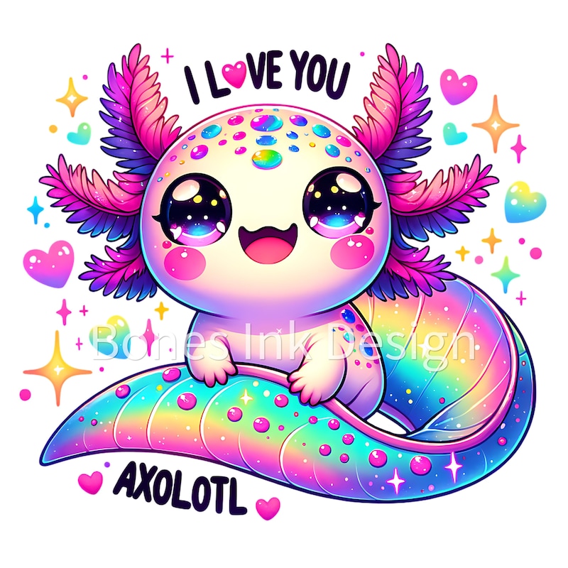 Axolotl Cartoon Cute - Etsy