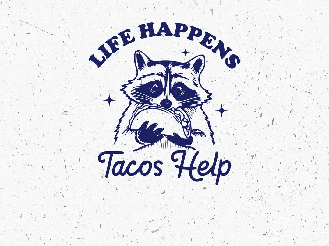 Raccoon Taco Vintage Clipart SVG PNG, Funny Digital Download, Life ...