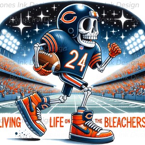 Chicago Bears Skeleton Football Player Clipart for T-shirts, Tumblers ...