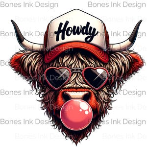 Howdy Cow PNG Blowing Bubble Png Cowgirl Png Retro Sublimation,trendy ...