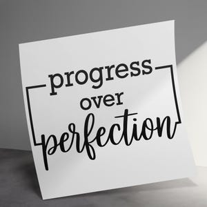 Progress Over Perfection Clipart, Motivational Quote Png Svg ...