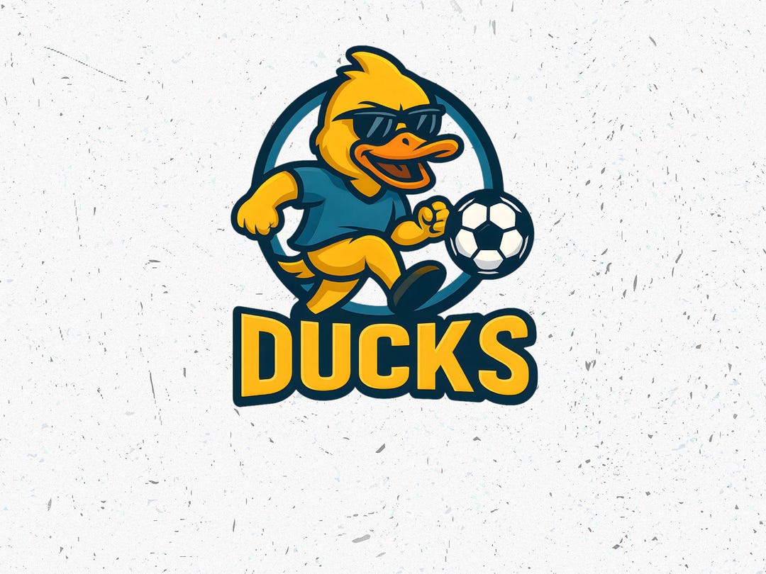 Ducks Soccer Team Logo PNG, Kids Club T-shirt Design PNG, Sublimation ...