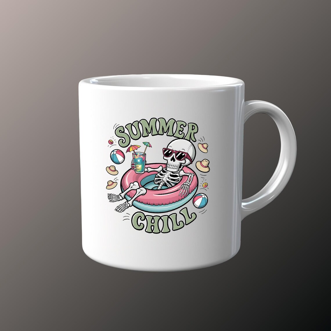 Green Summer Chill Skeleton Clipart PNG, Cute Halloween Clipart, Spooky ...