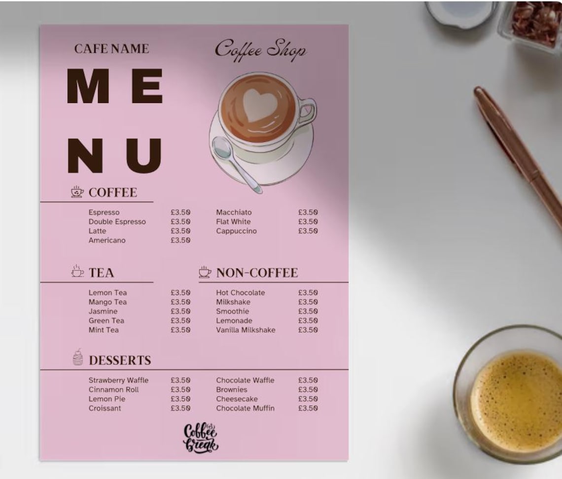 Custom Restaurant and Cafe Menu Design | Stylish, PDF for Restaurants ...